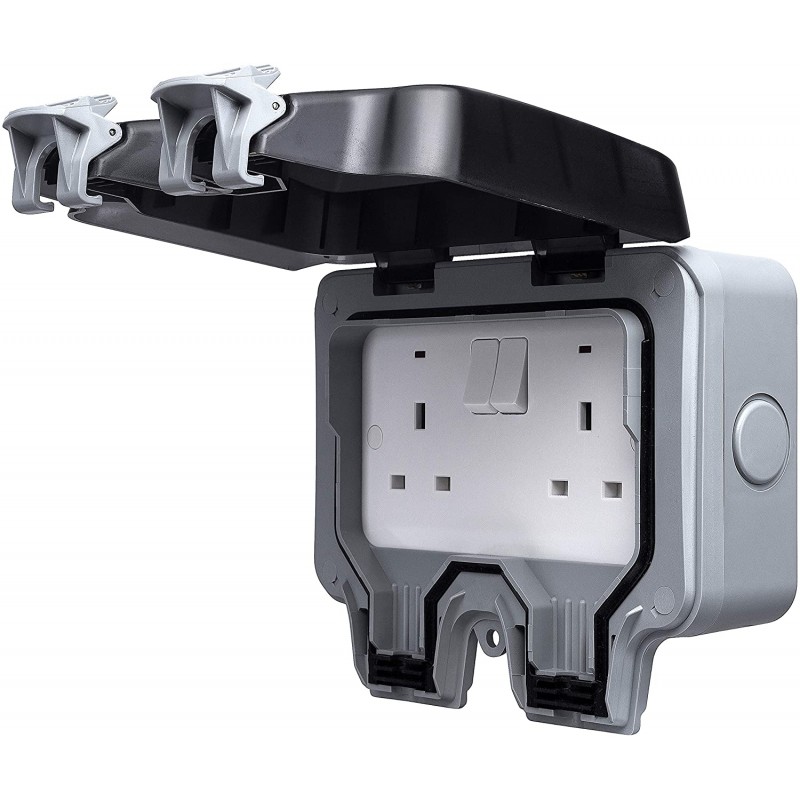 Weatherproof IP66 Twin 13 Amp Switched Socket Outlet